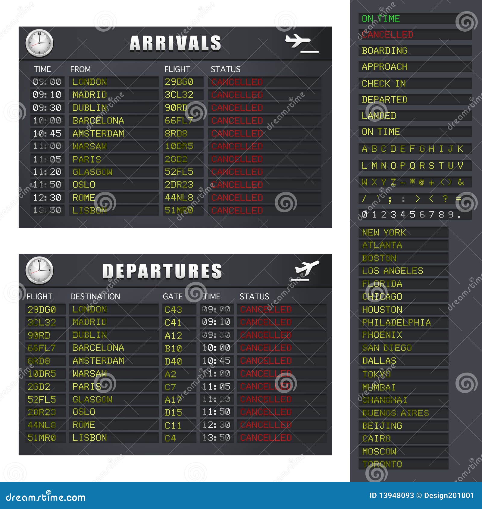 Flight Information Check Mark. Qr Code Scan Icon. Exclamation Mark ...