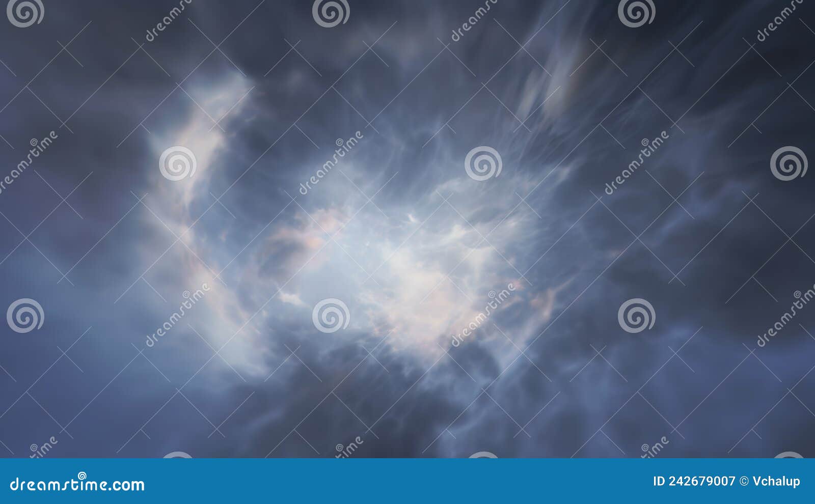 Flight Inside Tunnel of Clouds. 3D Rendered Illustration. Stock ...
