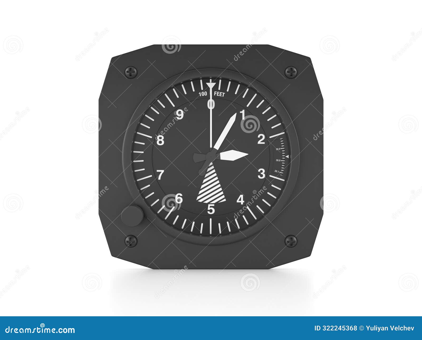 Flight Instrument Altimeter Stock Illustration - Illustration of render ...