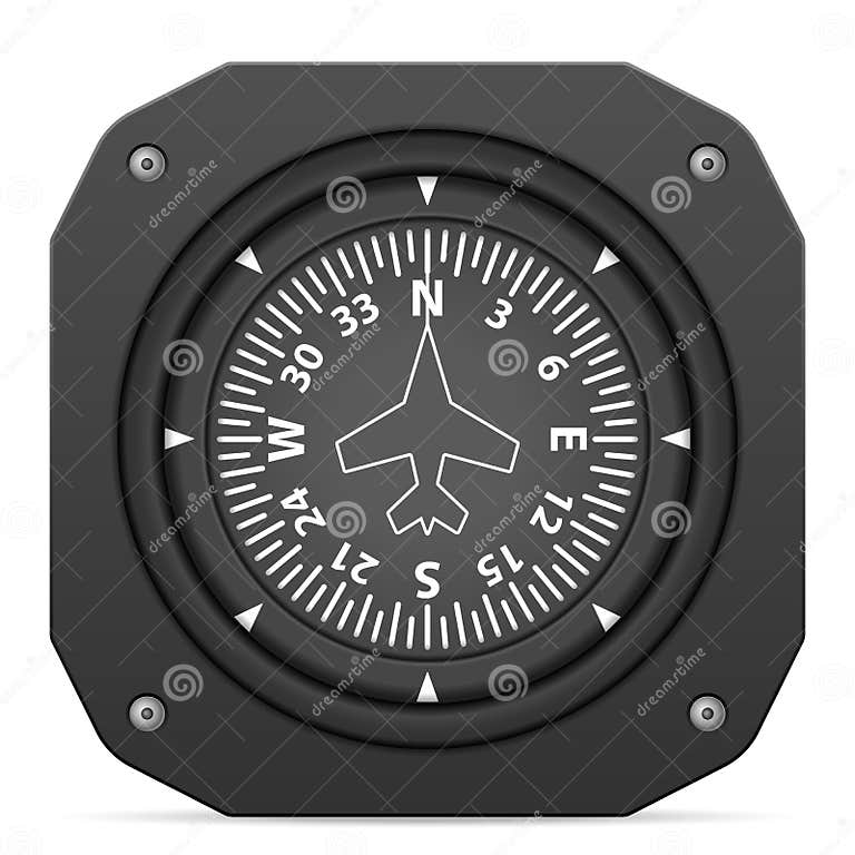 Flight Instrument Heading Indicator Stock Vector - Illustration of ...