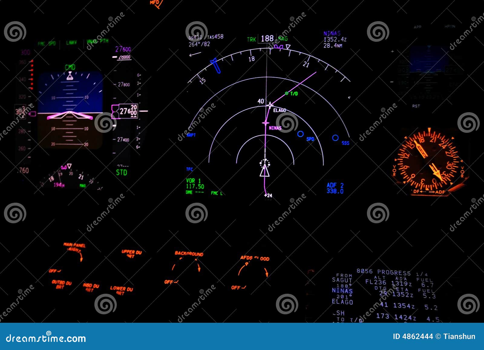 Flight instrument at night stock photo. Image of advanced - 4862444