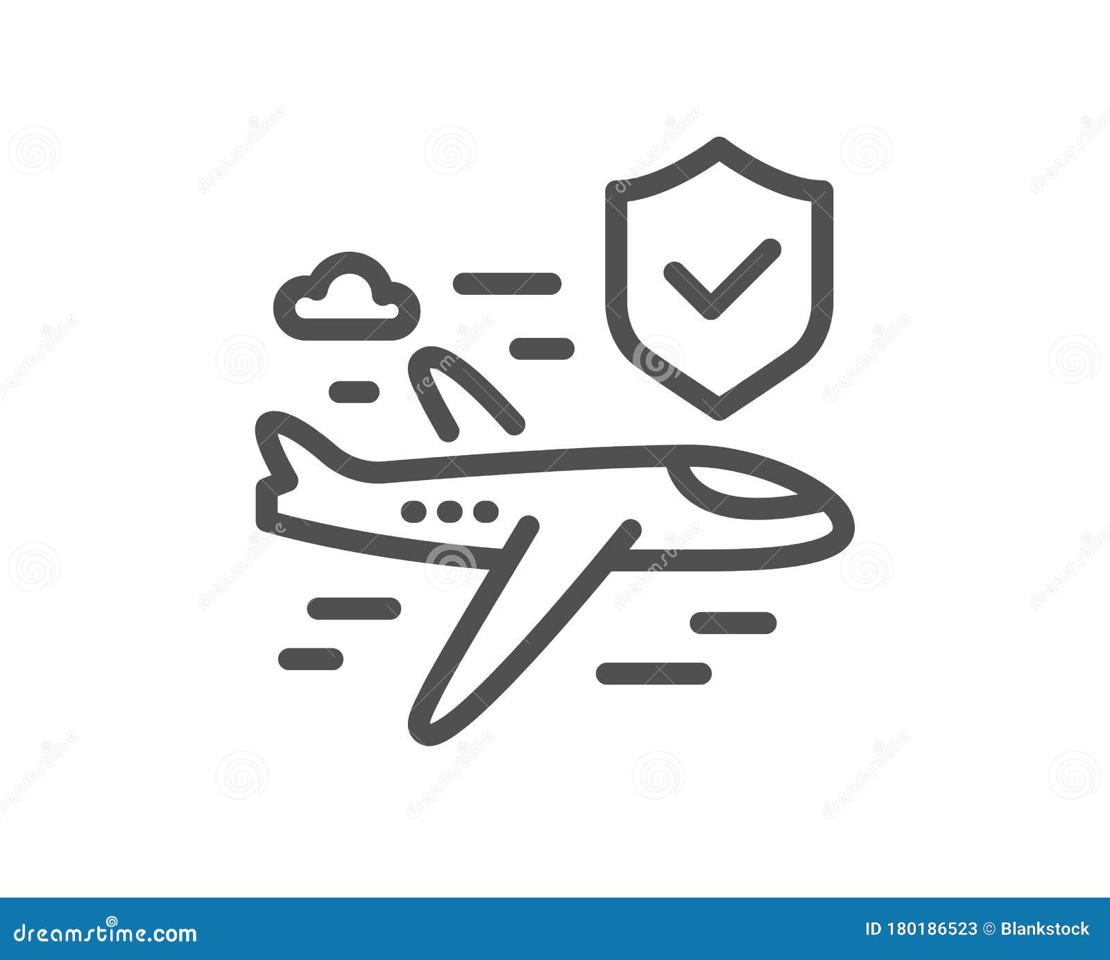 Flight Insurance Line Icon. Risk Coverage Sign. Vector Stock Vector ...