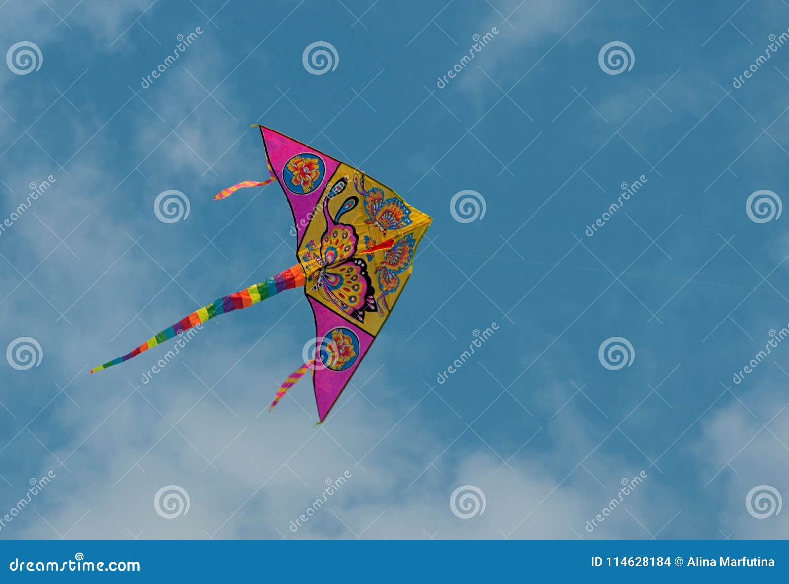A flight of kite stock photo. Image of varicoloured - 114628184