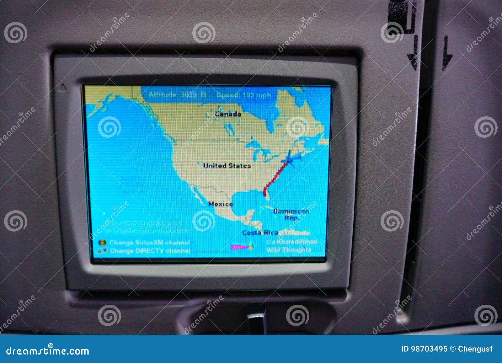 Flight map of airplane editorial image. Image of company - 98703495