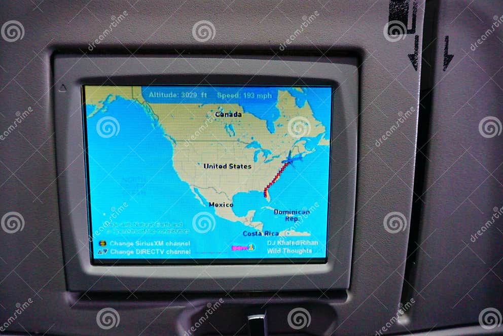 Flight map of airplane editorial image. Image of company - 98703495