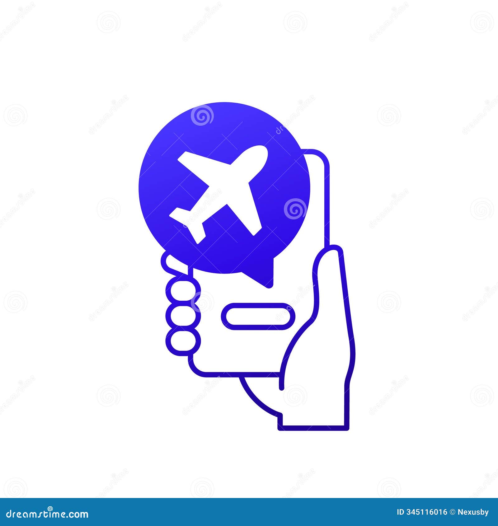 Flight Mode Icon with a Phone in Hand Stock Illustration - Illustration ...