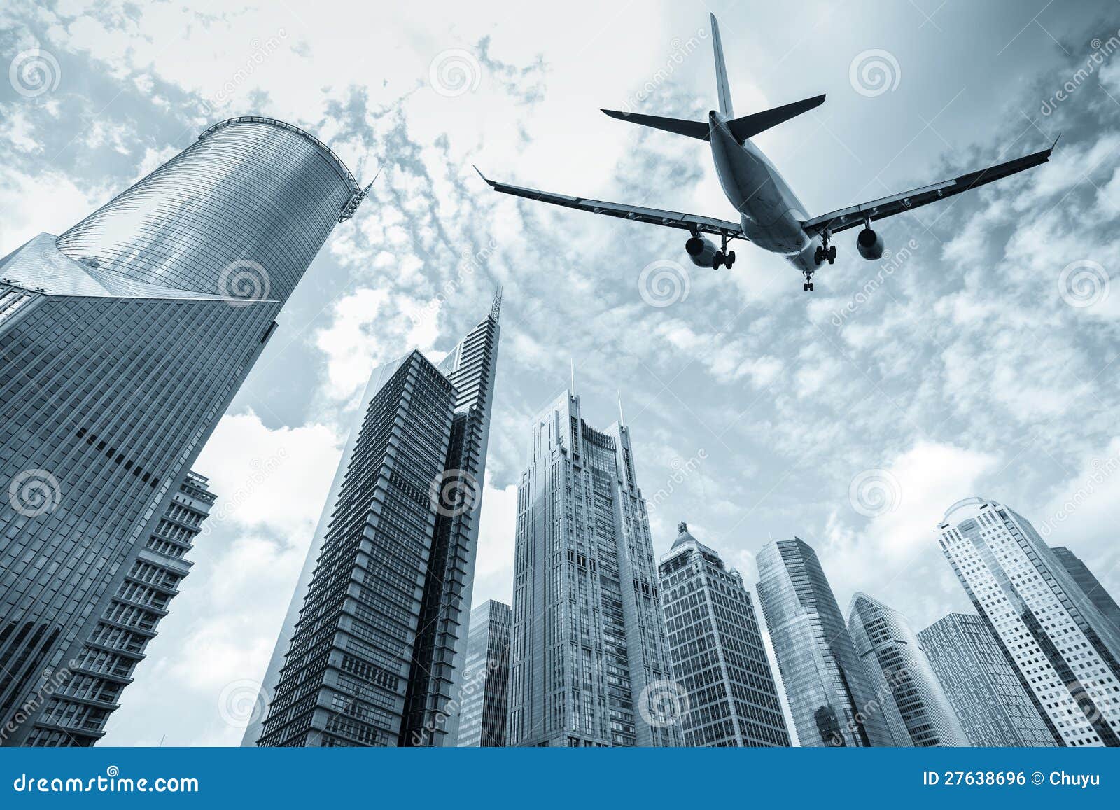 Flight and modern building stock photo. Image of finance - 27638696