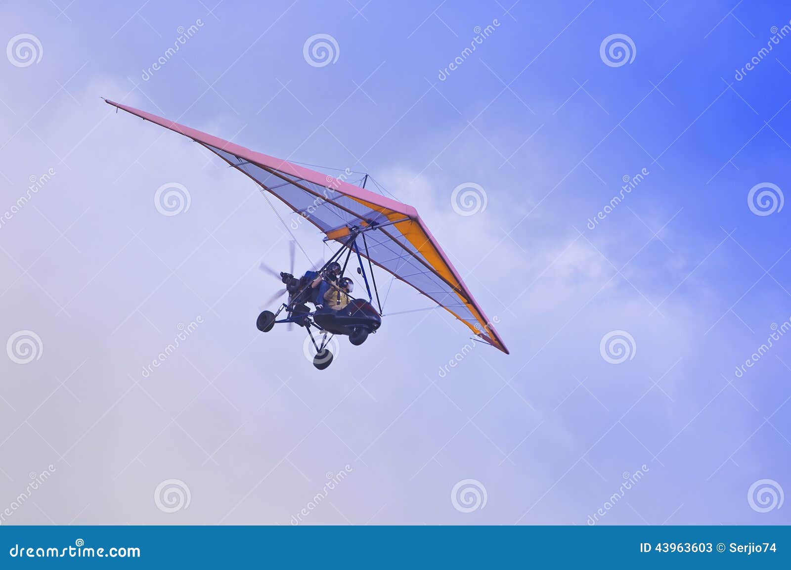 Flight of the Motor Deltaplane. Stock Image - Image of paraglide ...