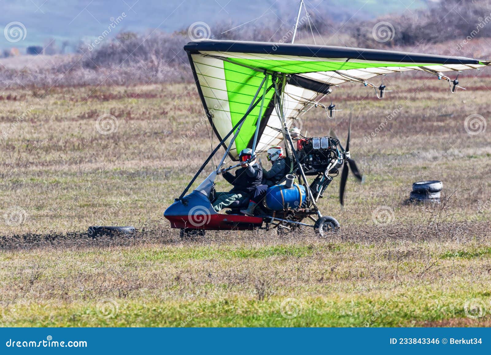 Flight on a Motorized Paraglider in Mountainous Terrain Editorial Photo ...