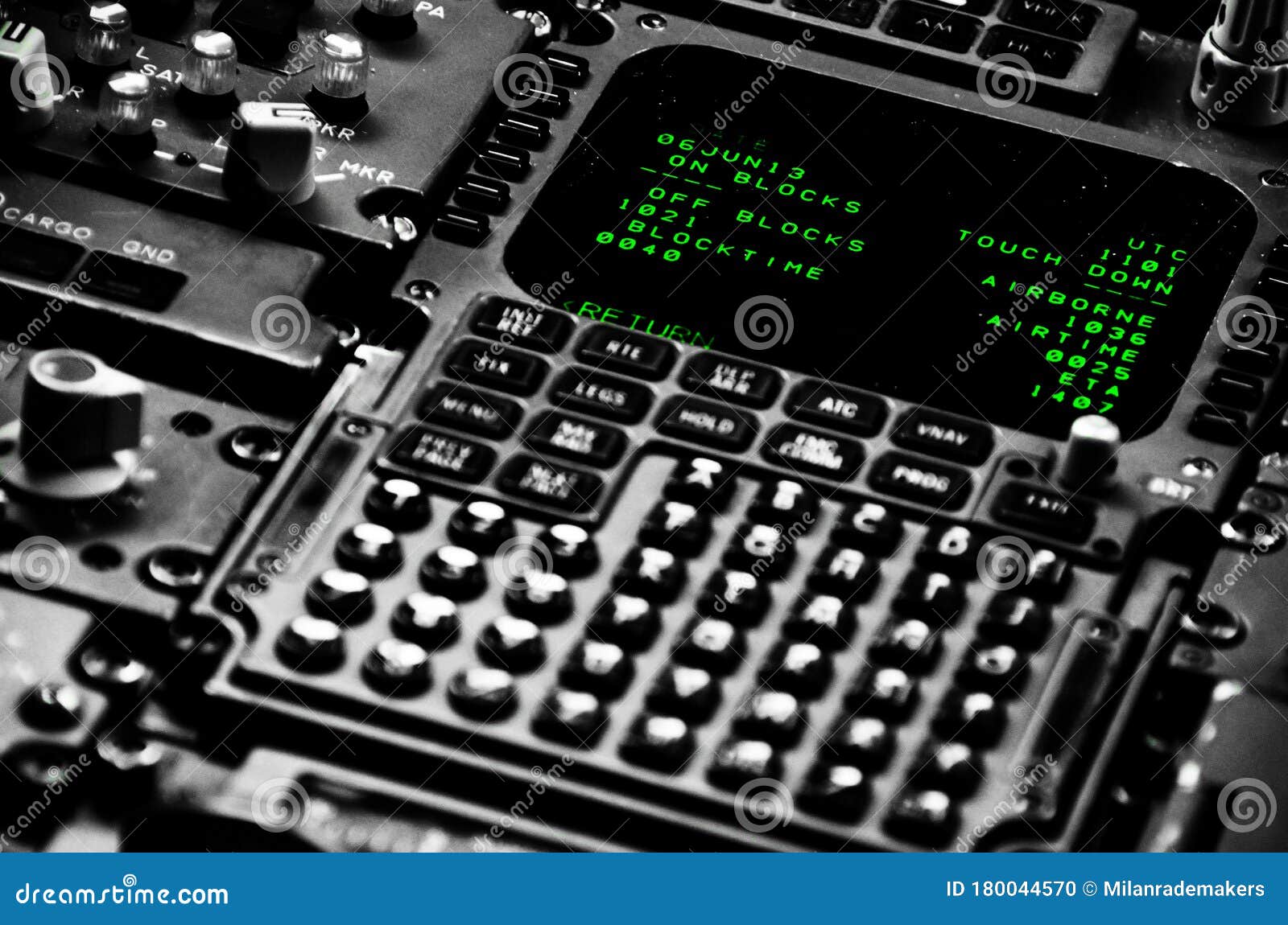 Flight Navigation Computer and Buttons and Switches in the Flightdeck ...