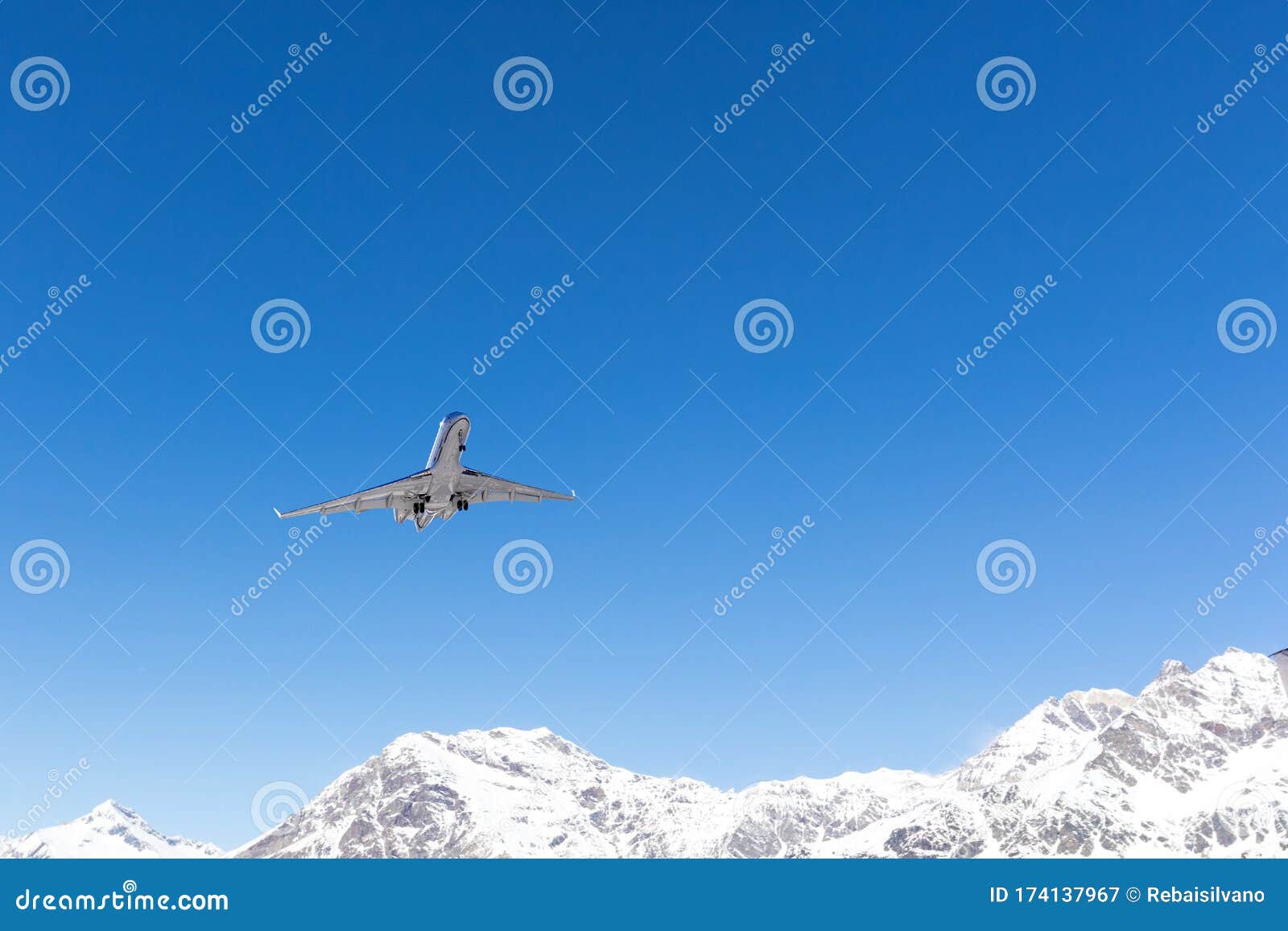 Executive jet stock image. Image of high, mountain, snow - 174137967