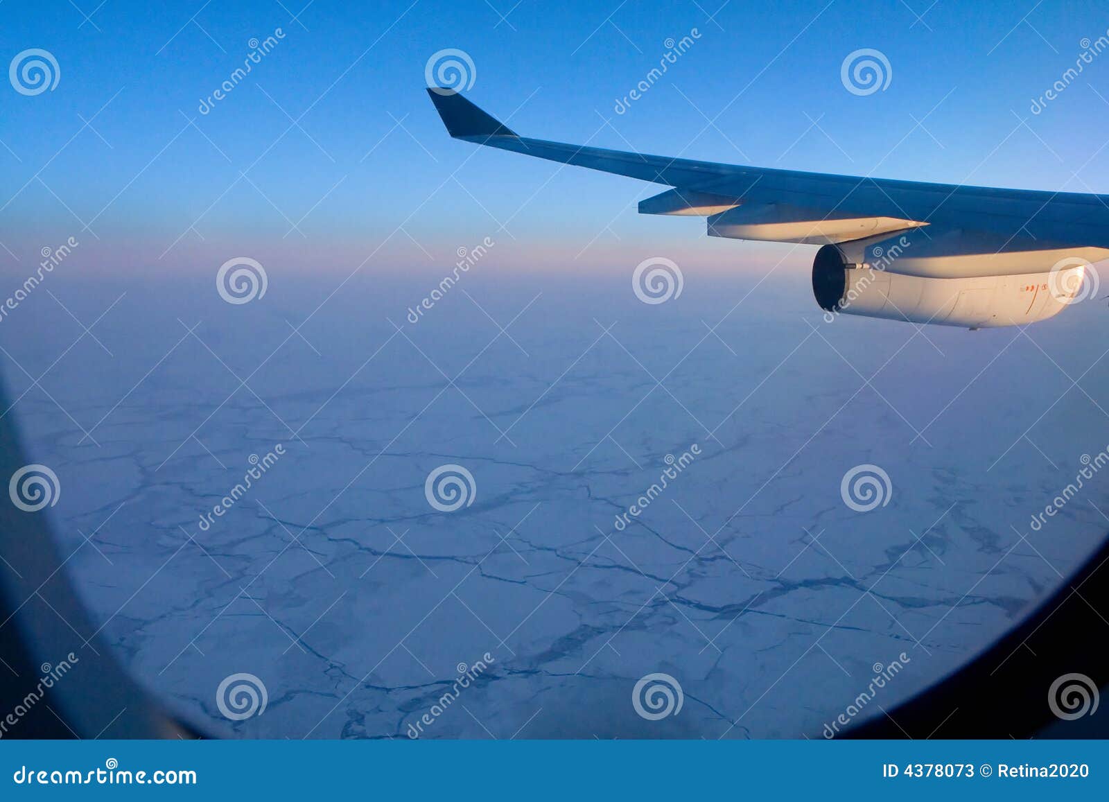 Flight Over the Arctic stock image. Image of sunset, flight - 4378073