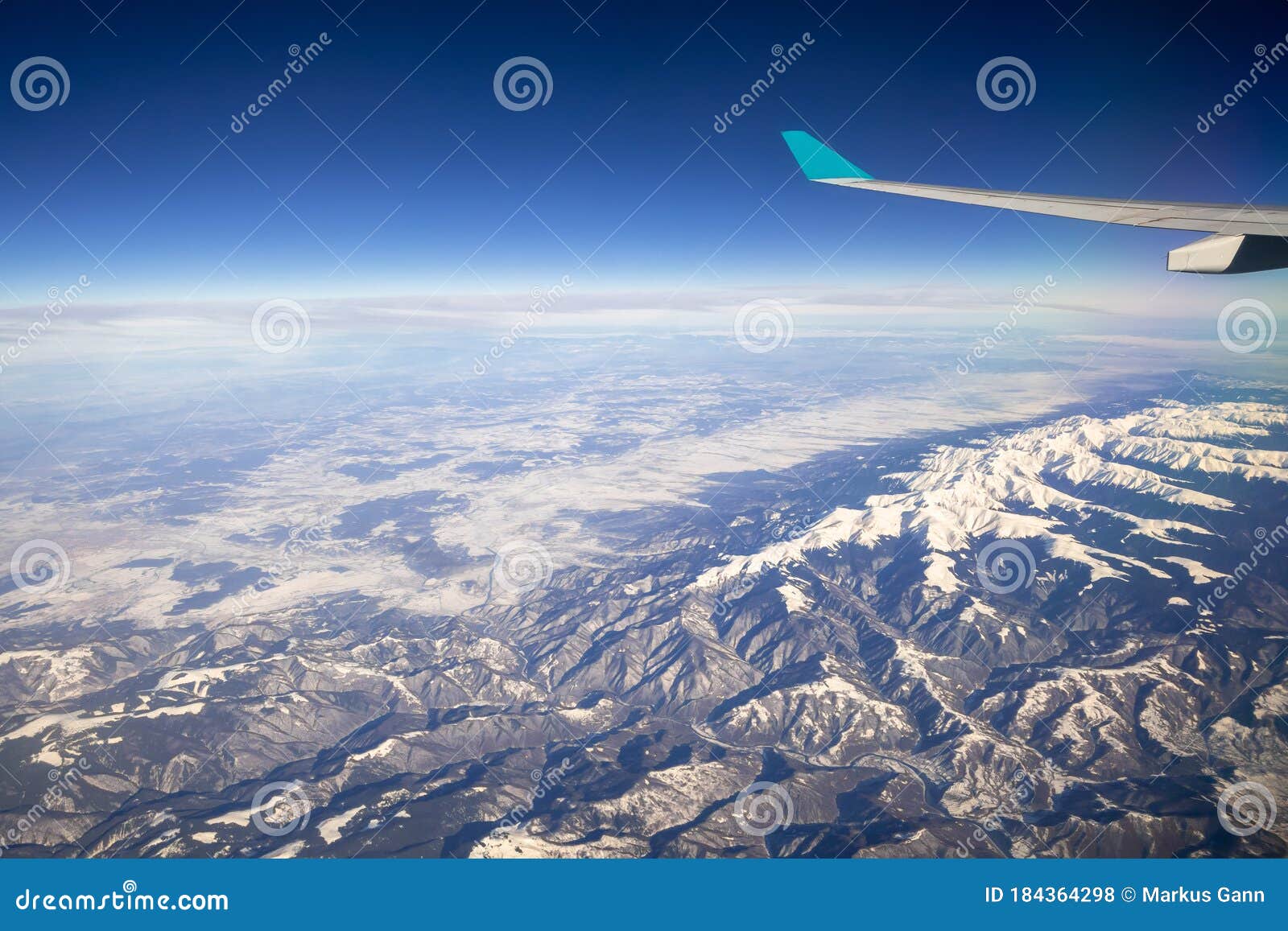 Flight over Asia Alps stock photo. Image of space, alps - 184364298