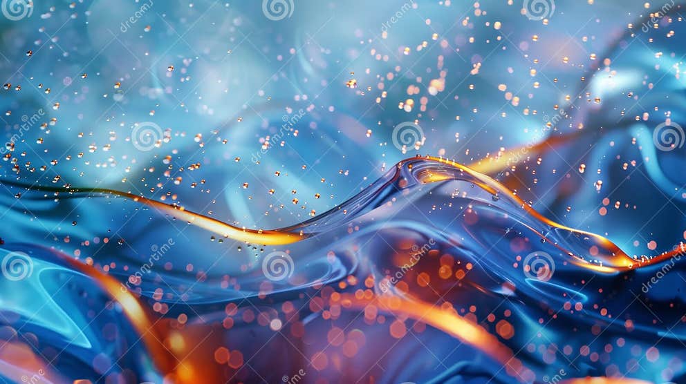 Flight of Paint Droplets Running through Space on a Delicate Blue ...