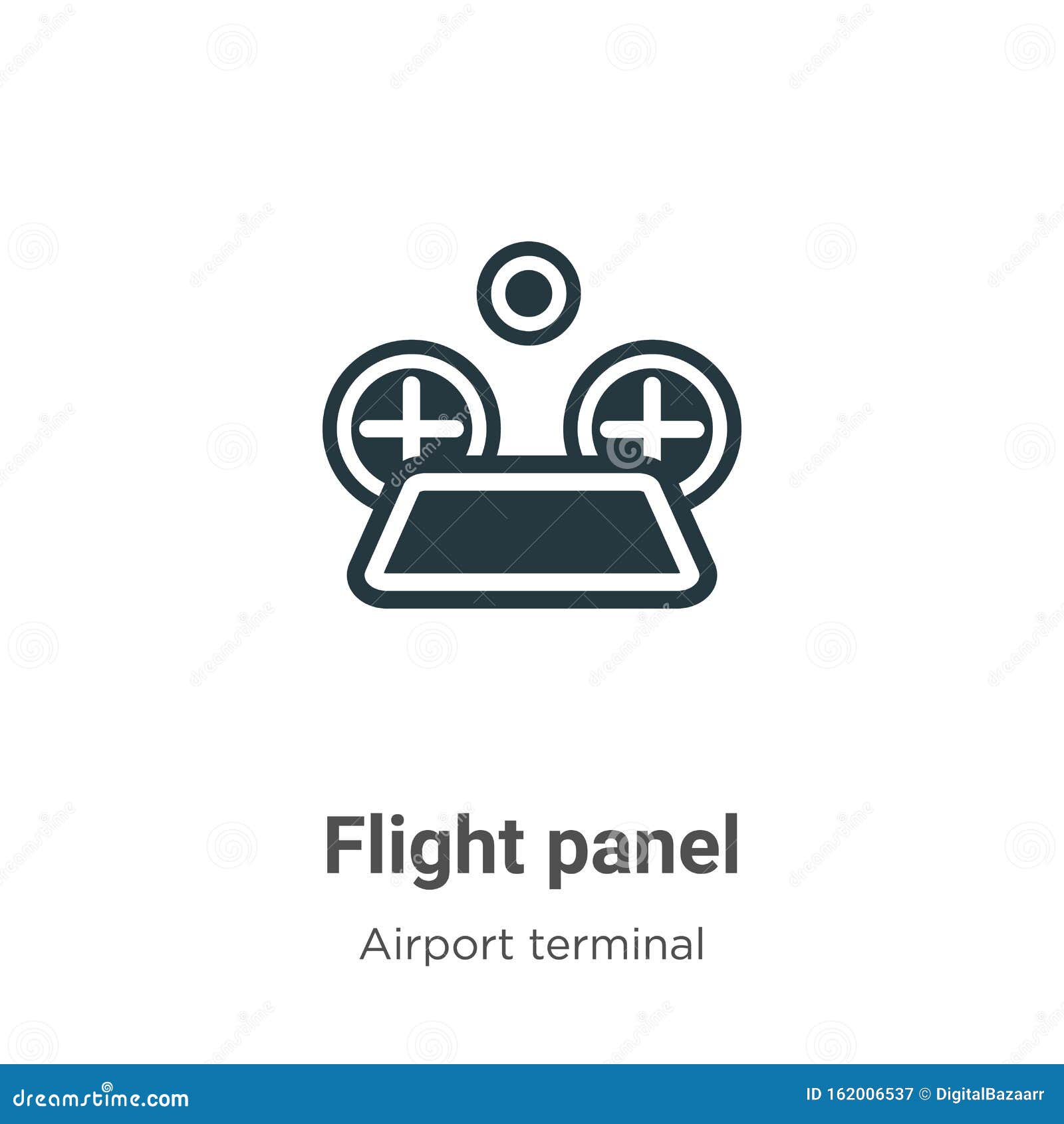 Flight Panel Vector Icon On White Background. Flat Vector Flight Panel ...
