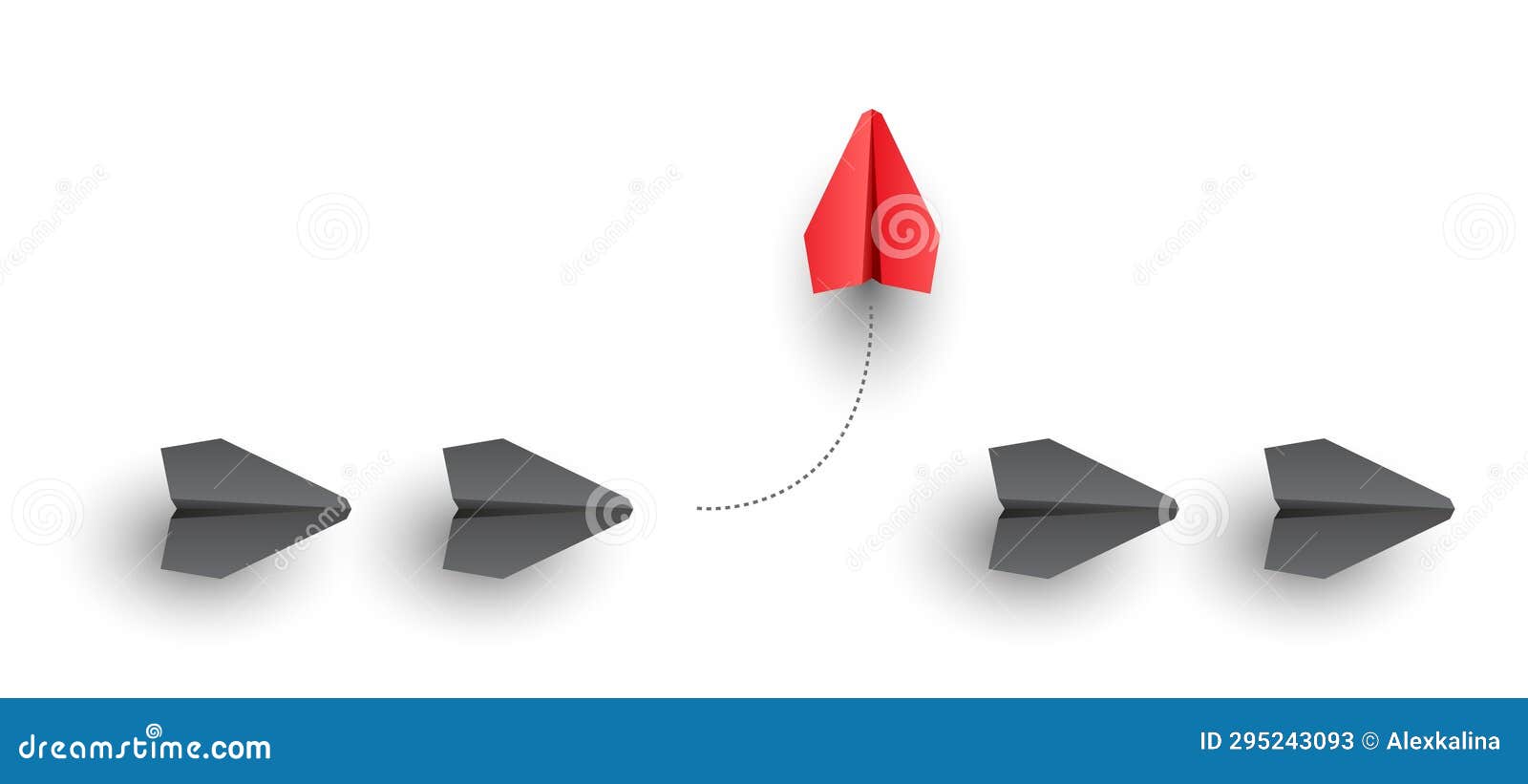 Flight Of Paper Planes, One Diverging. Illustrates Individuality And ...