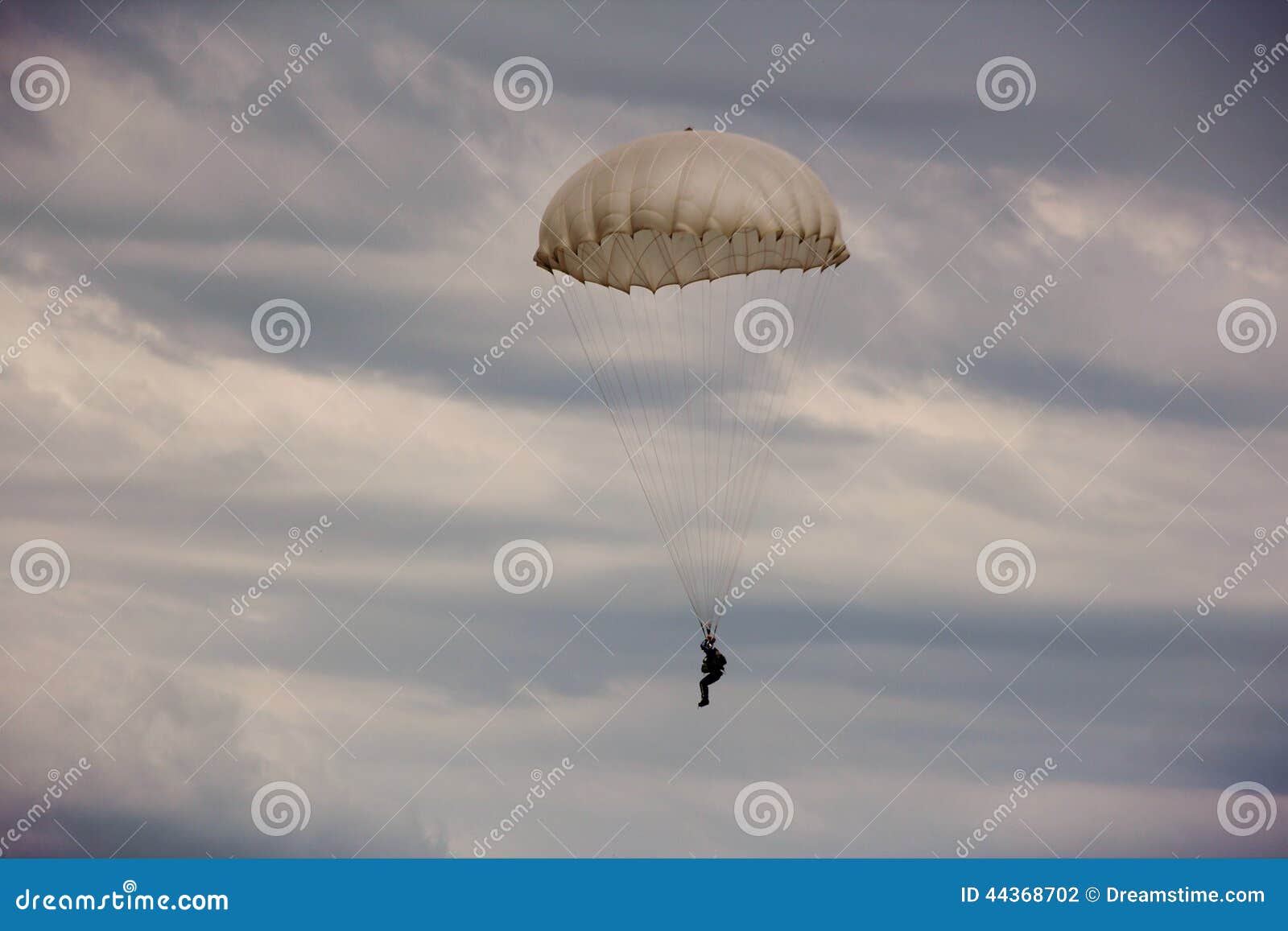 Flight parachute stock photo. Image of clouds, blue, white - 44368702