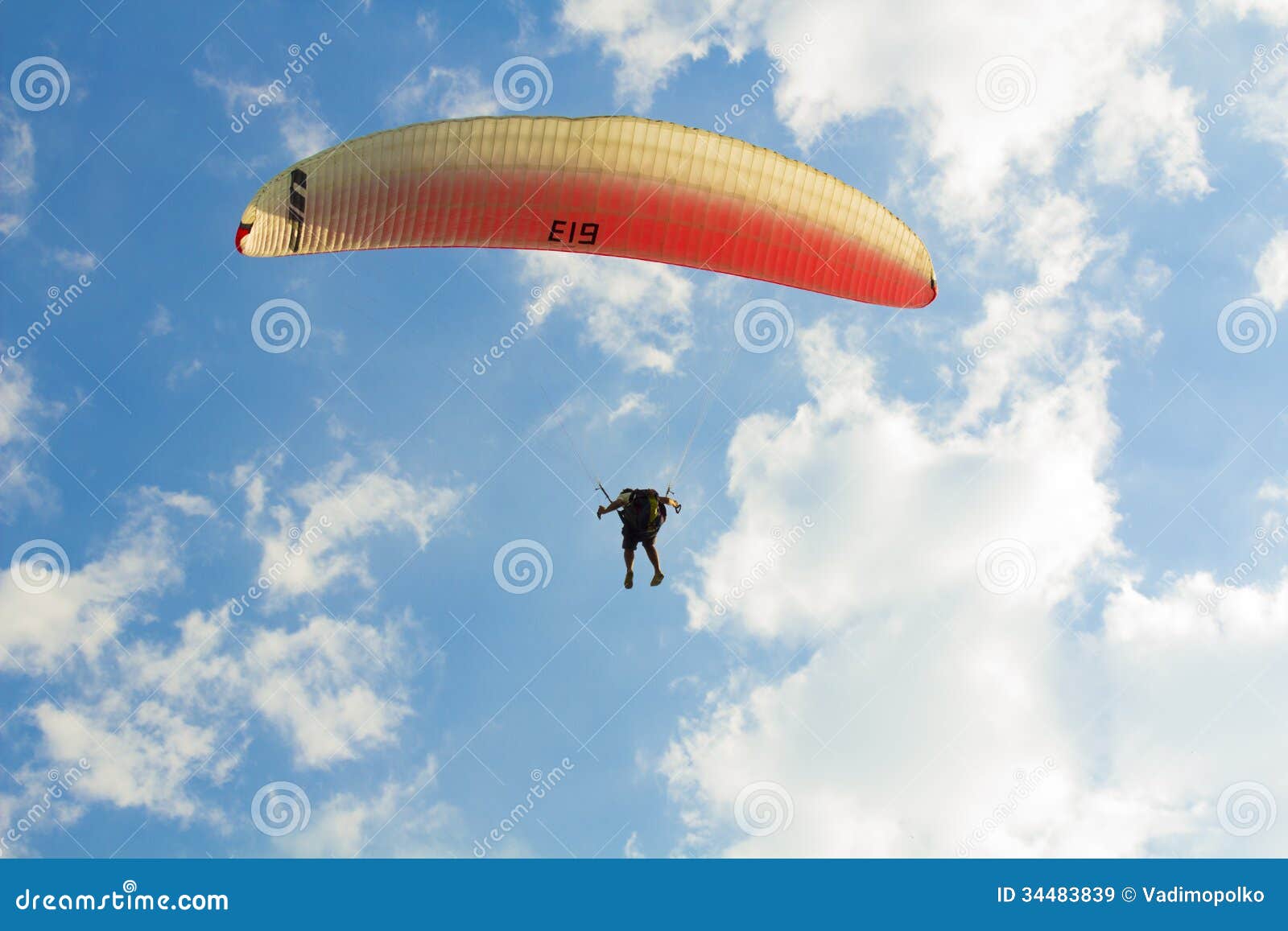 Flight on a paraplane stock image. Image of wing, clouds - 34483839
