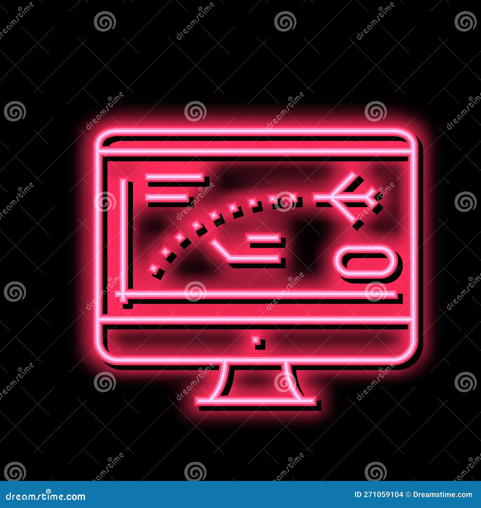 Flight Path Computer Simulator Color Icon Vector Illustration Stock ...