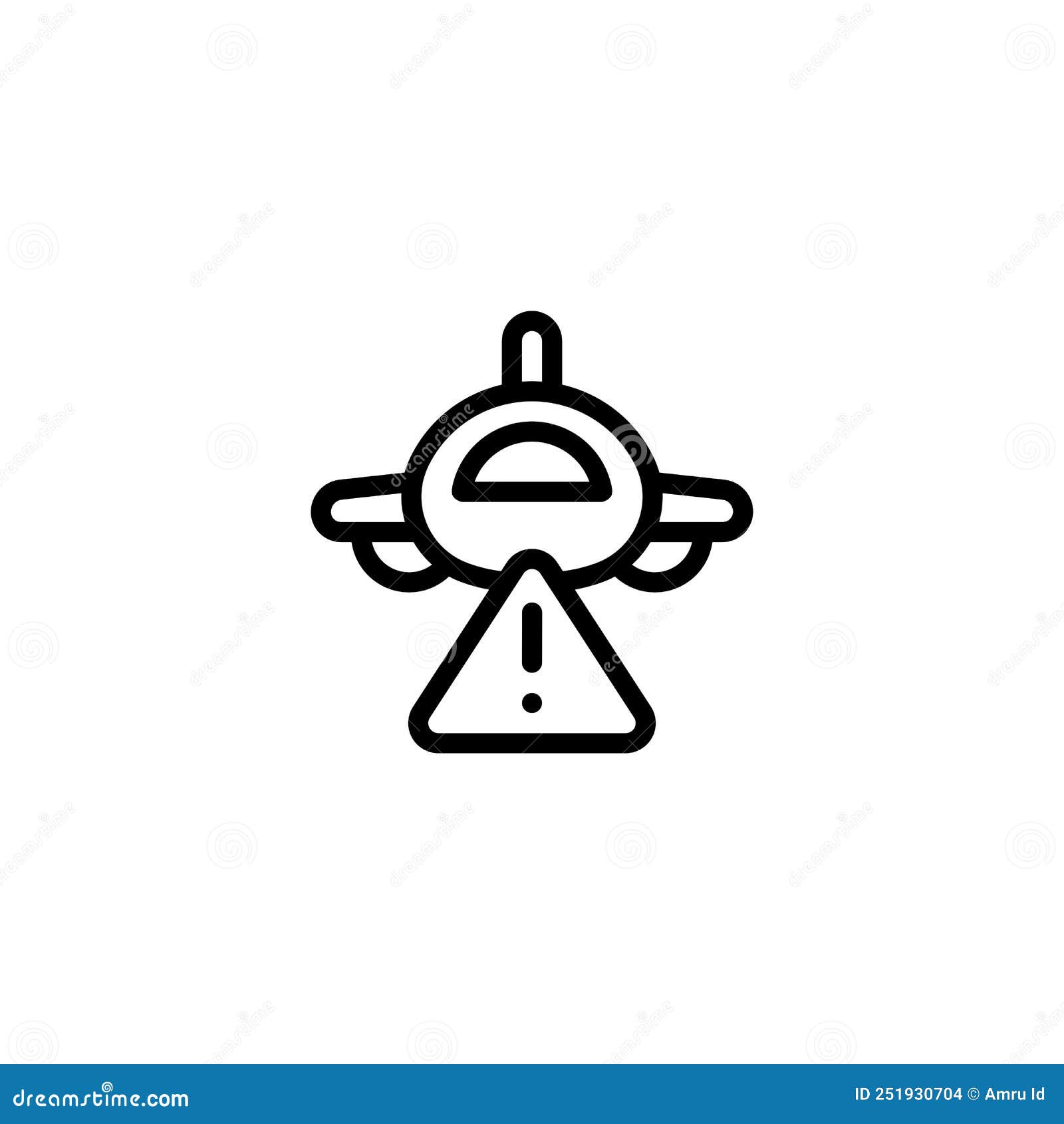 Flight Place Warning Notification Outline Icon, Logo, and Illustration ...