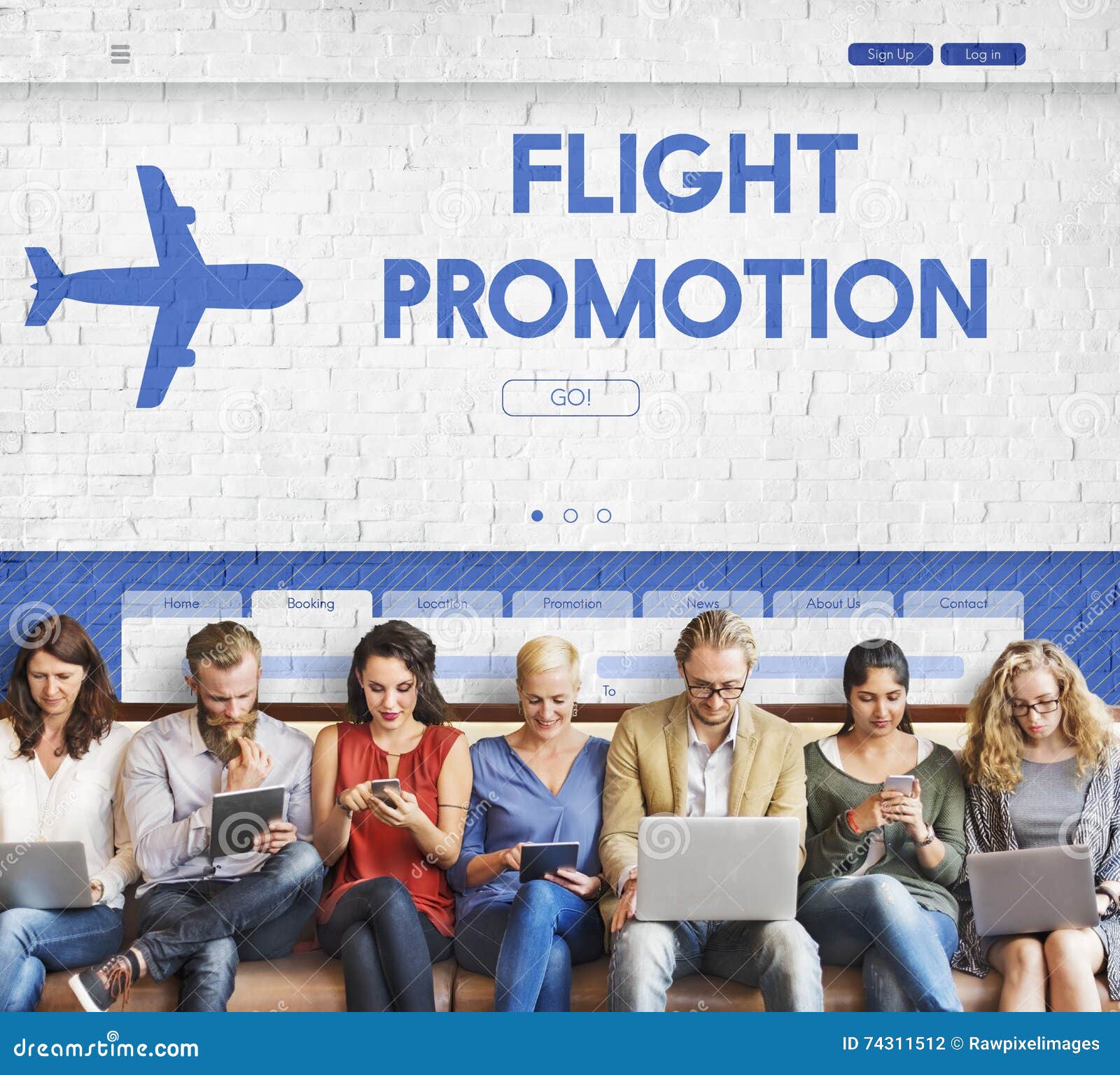 Flight Promotion Offer Plane Traveling Concept Stock Photo - Image of ...