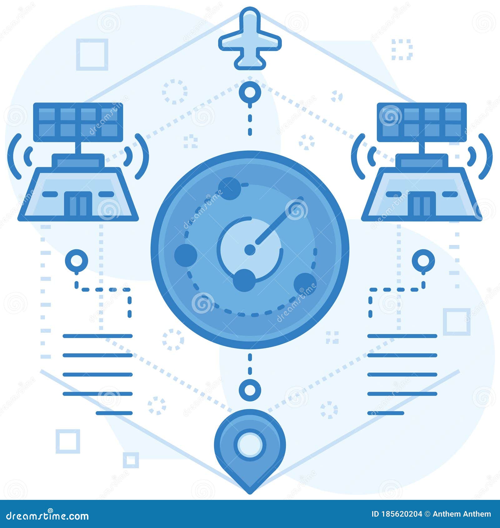 Flight Radar Illustration.. Editable Stroke. Vector Illustration. Eps10 ...