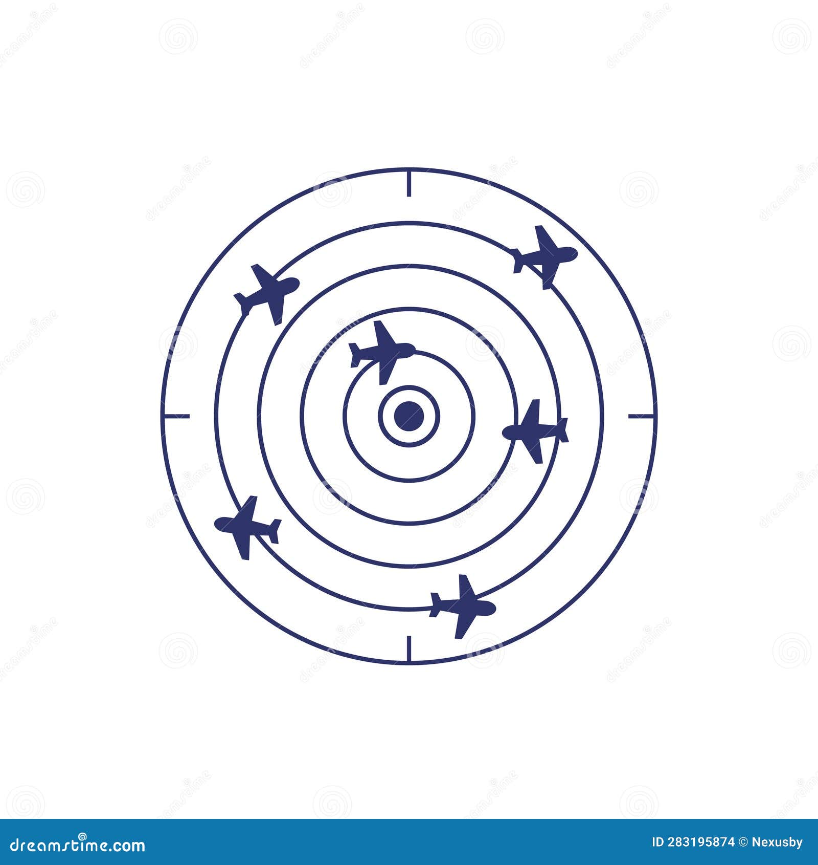Flight Radar Vector Icon on White Stock Vector - Illustration of tower ...