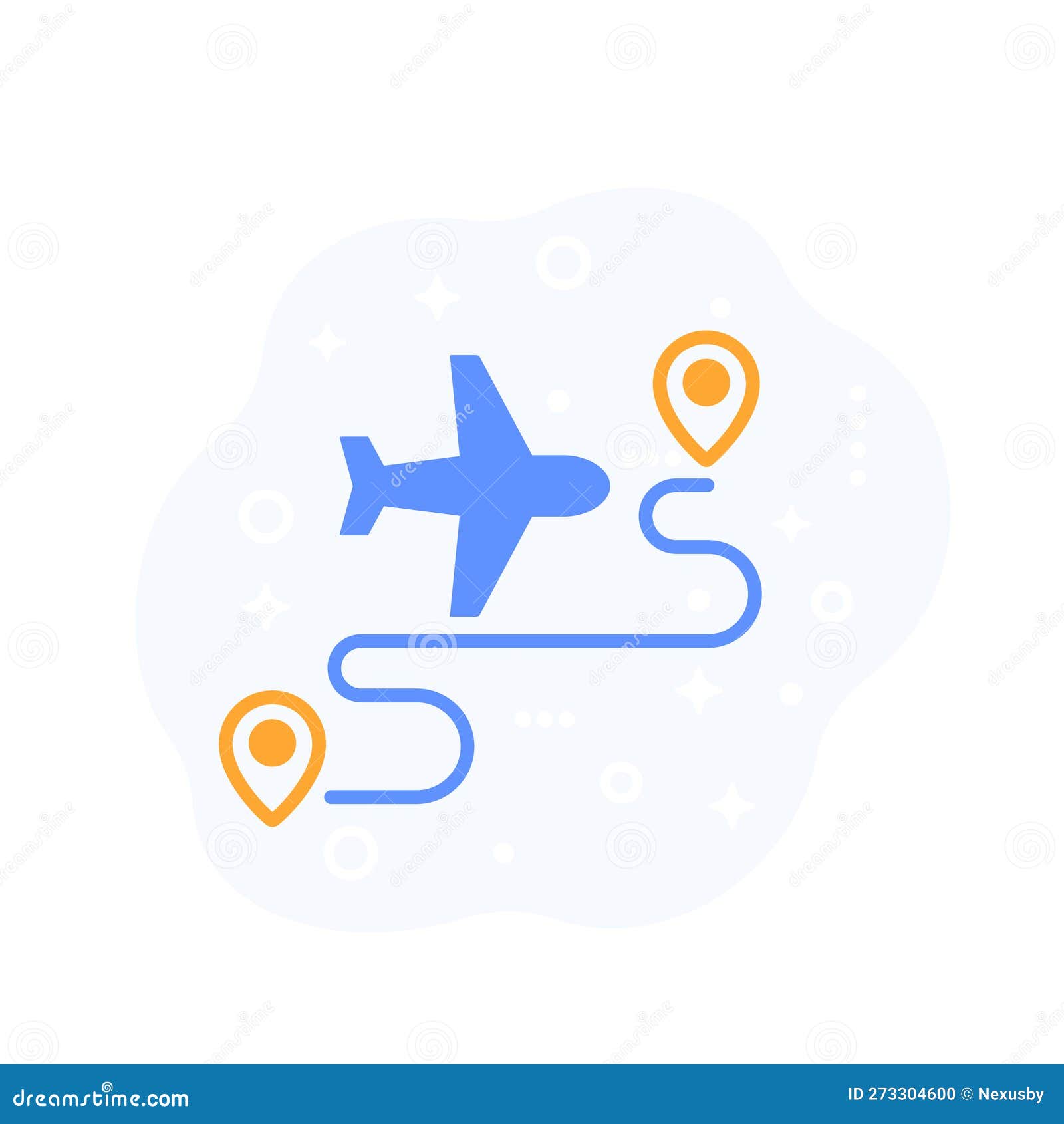 Flight Route Icon with an Airplane, Vector Design Stock Vector ...