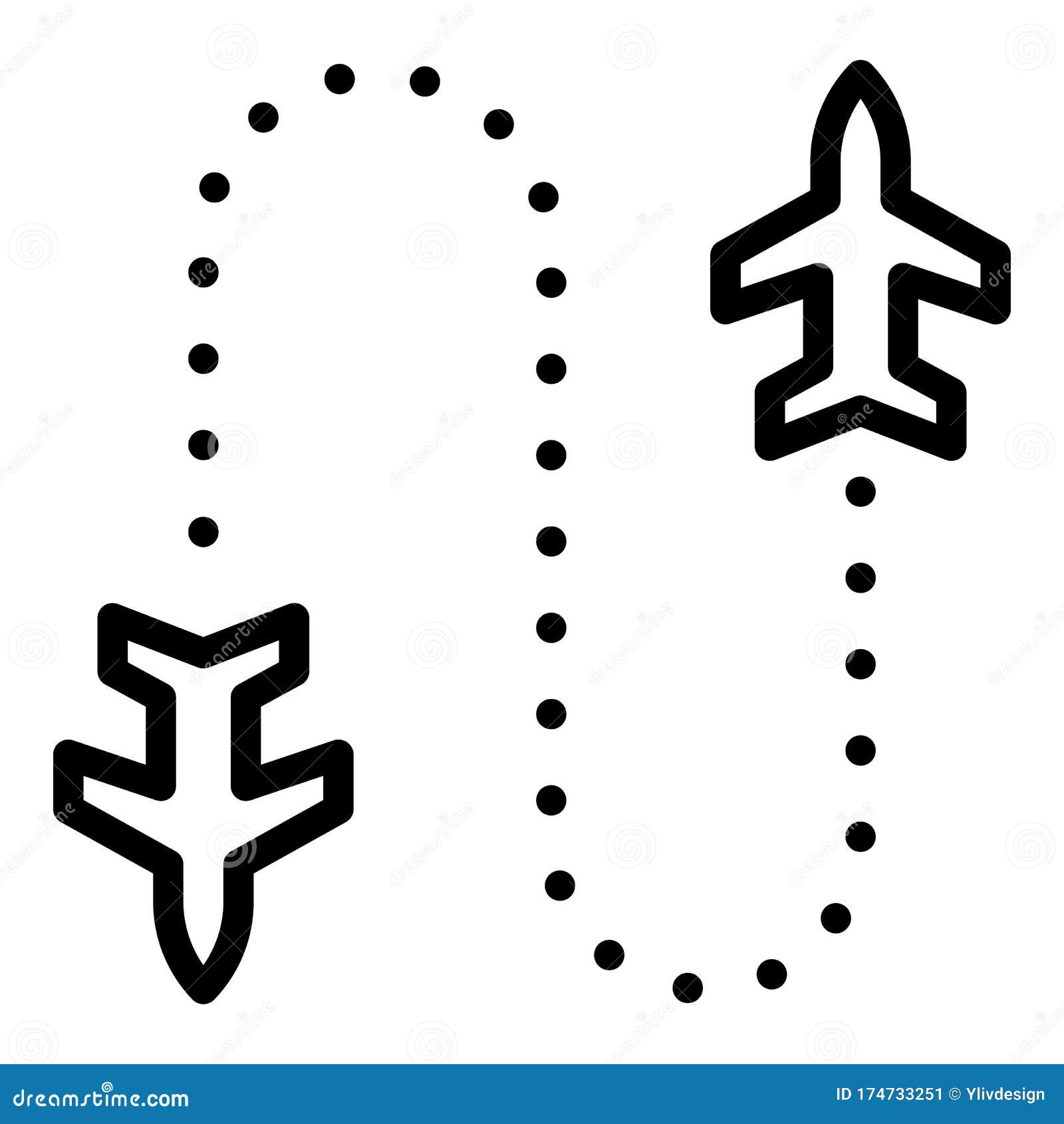 Flight Route Icon, Outline Style Stock Vector - Illustration of space ...