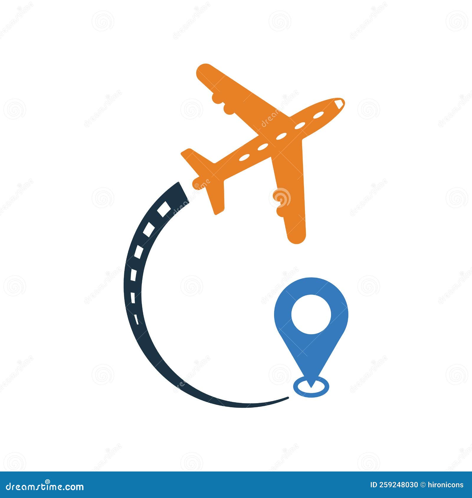 Flight Route Location Icon. Simple Editable Vector Logo Stock ...