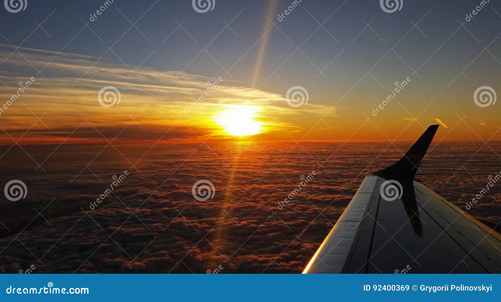 Flight scene stock image. Image of sunset, scene, plane - 92400369