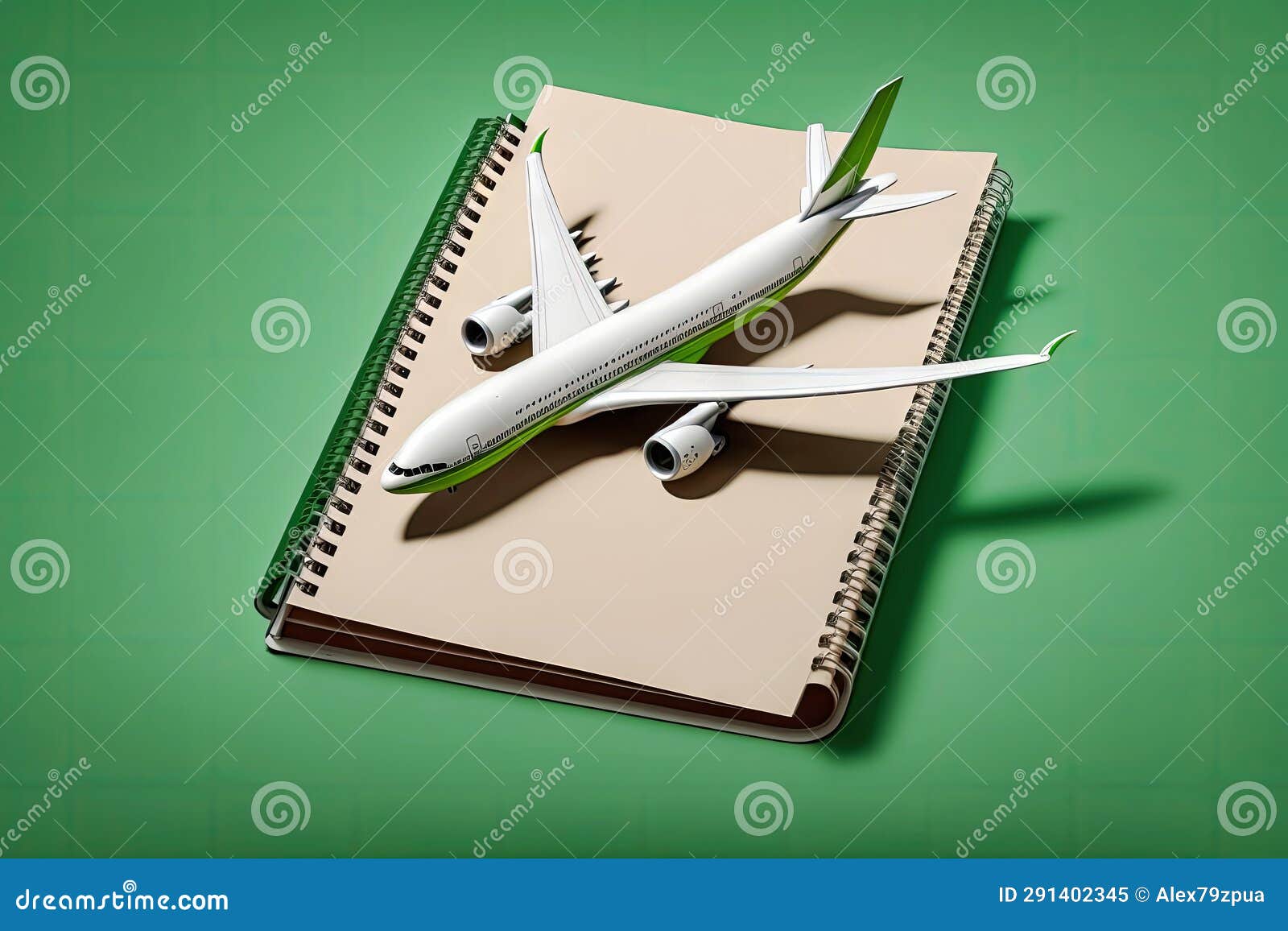 Flight Schedule Concept - Passenger Plane Model on Notebook ...
