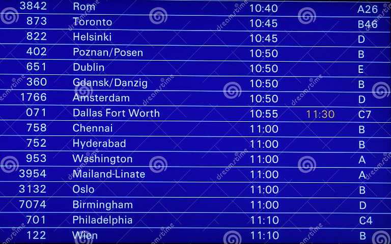 Flight Schedule Display Board Stock Image - Image of boarding, journey ...