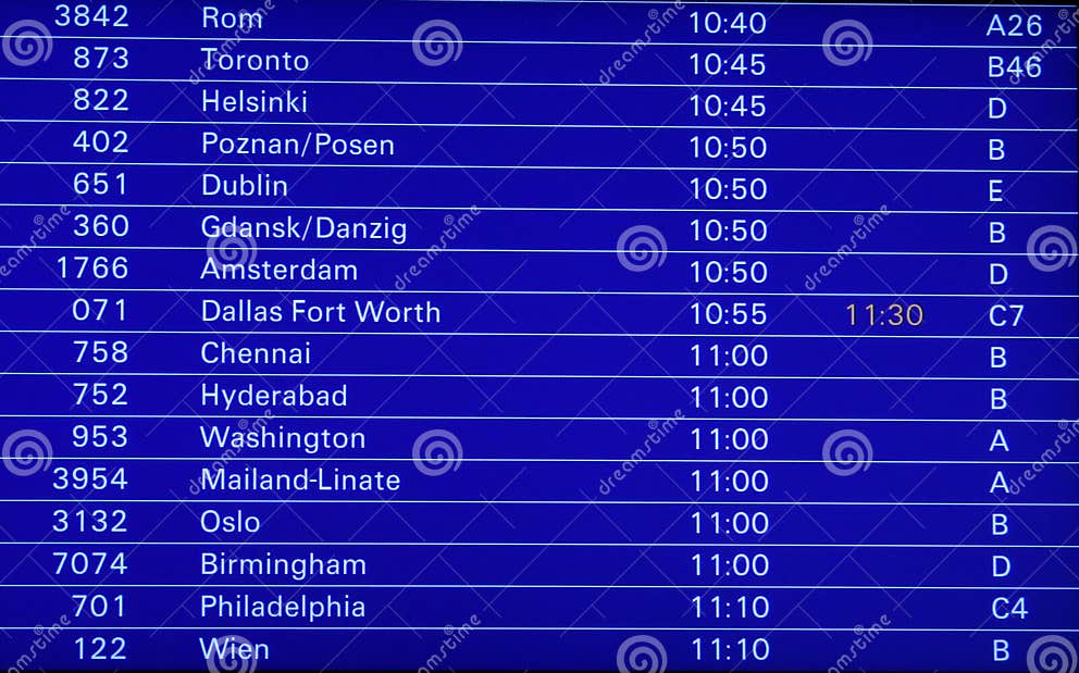Flight Schedule Display Board Stock Image - Image of boarding, journey ...