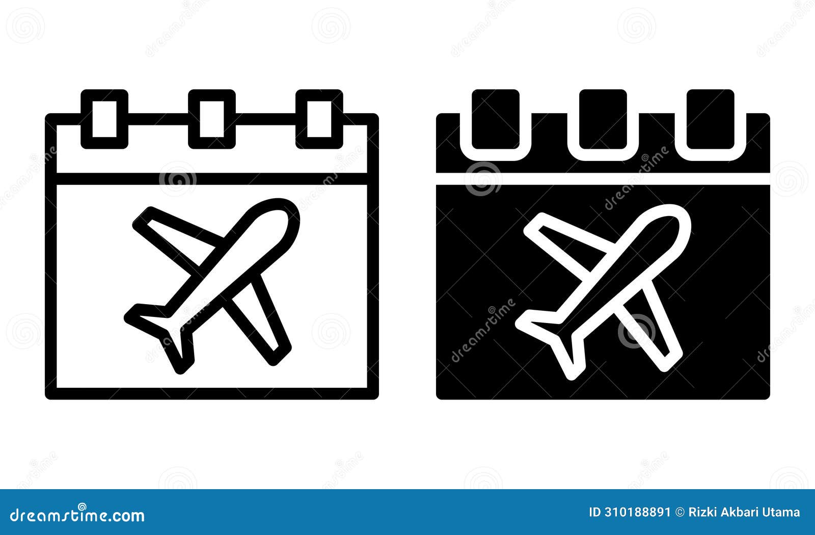 Flight Schedule Icon with Outline and Glyph Style. Stock Vector ...