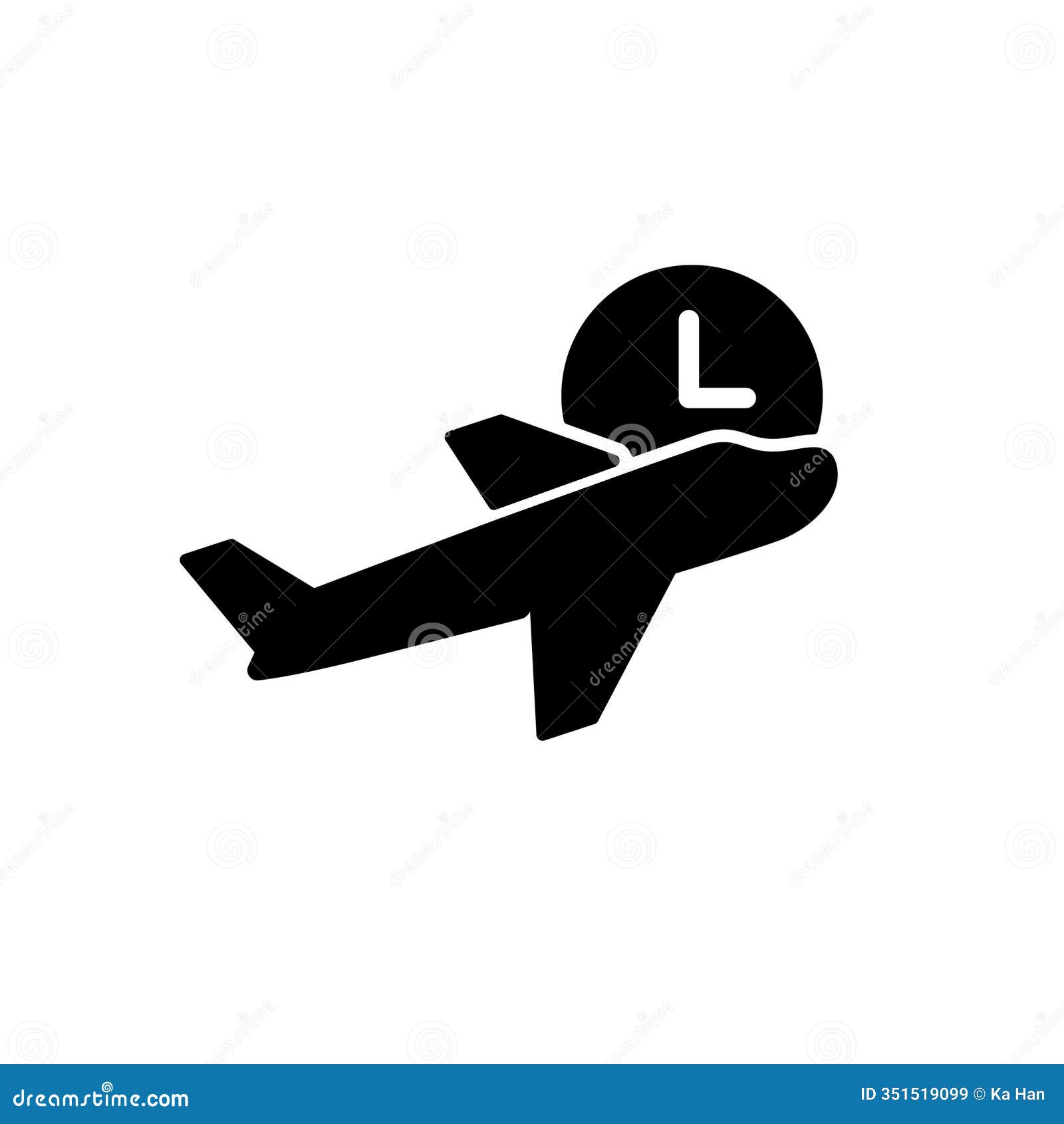 Flight Schedule Time Icon. Airplane, Plane with Clock Sign Symbol Stock ...