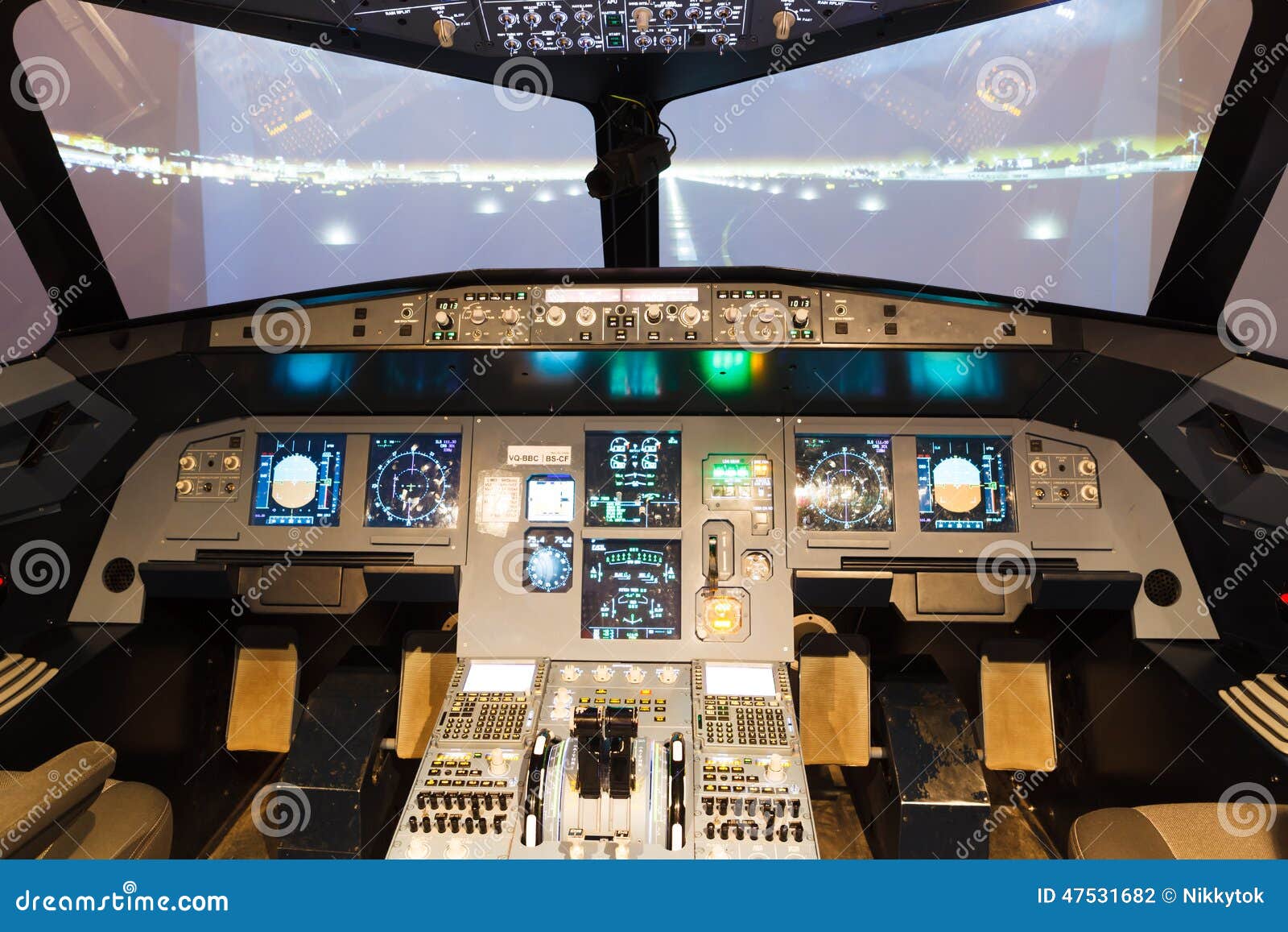 Cockpit Of An Homemade Flight Simulator - Boeing 737/800 Royalty-Free ...