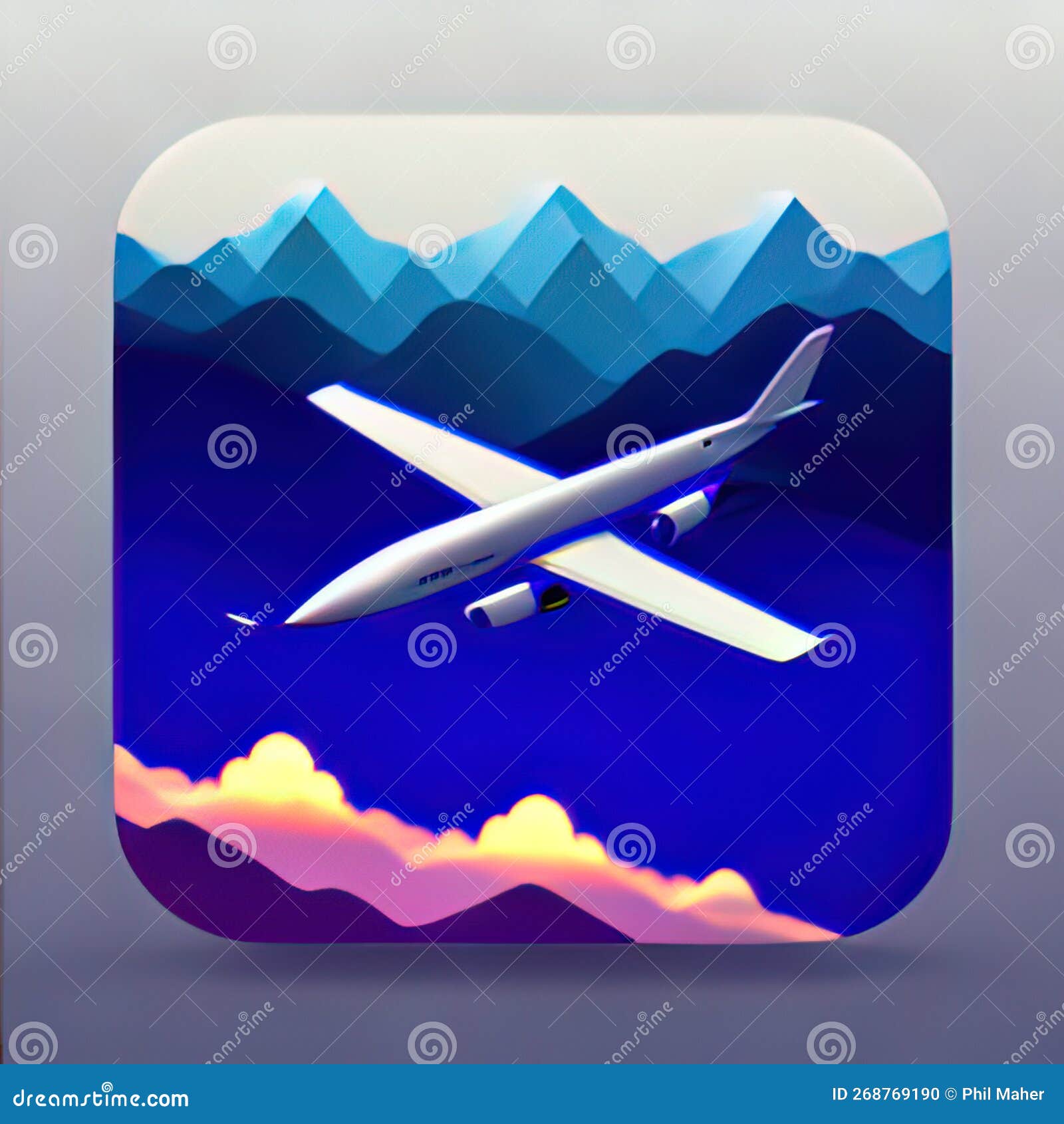 Flight Simulator Software App Icon. Generative AI. Stock Illustration ...