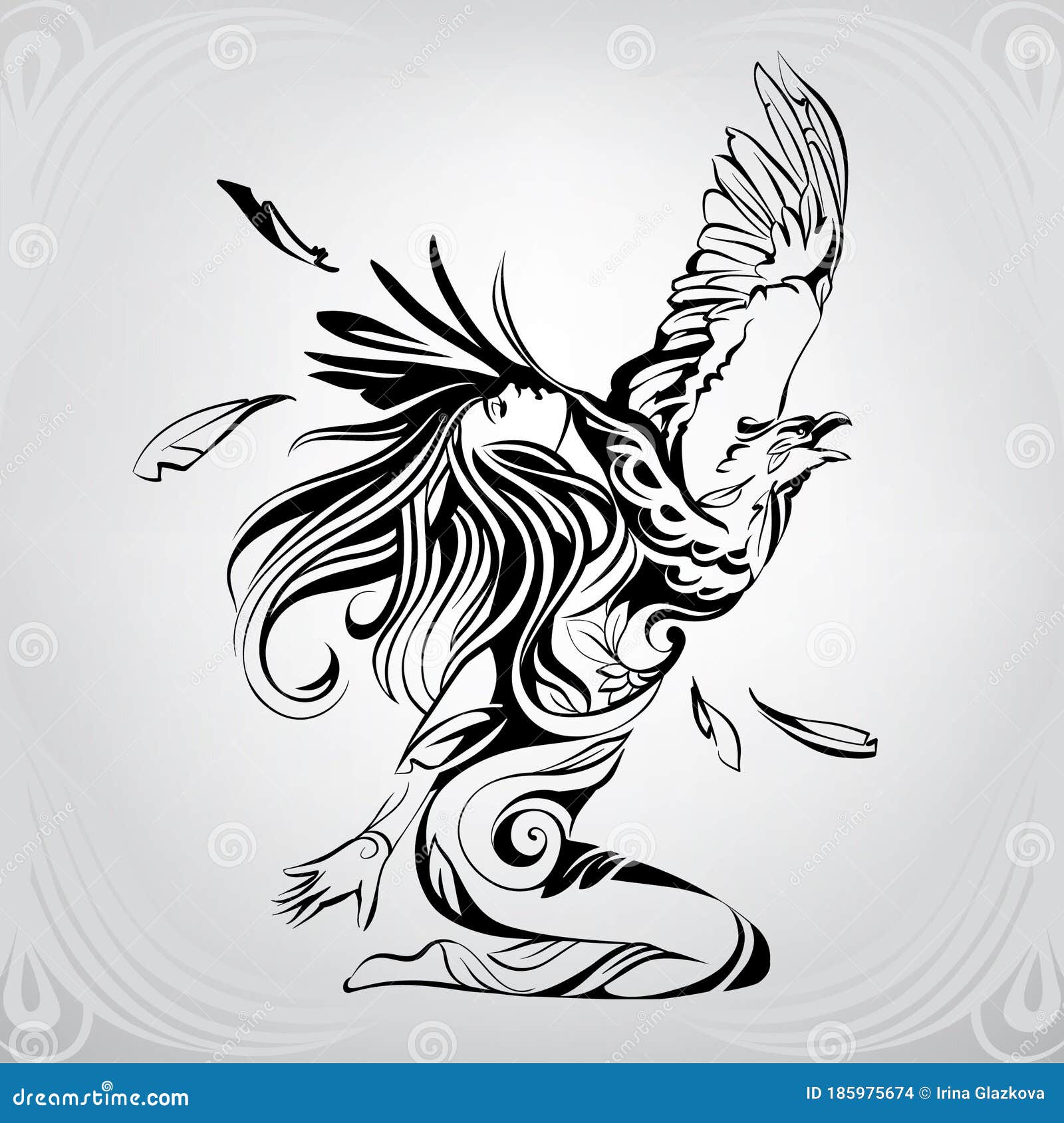 Flight of Soul. Vector Illustration Stock Vector - Illustration of ...