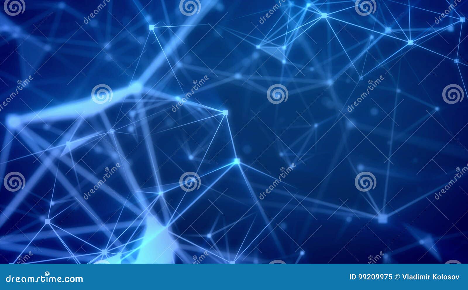 Flight through the Sparkling Abstract Network Stock Illustration ...