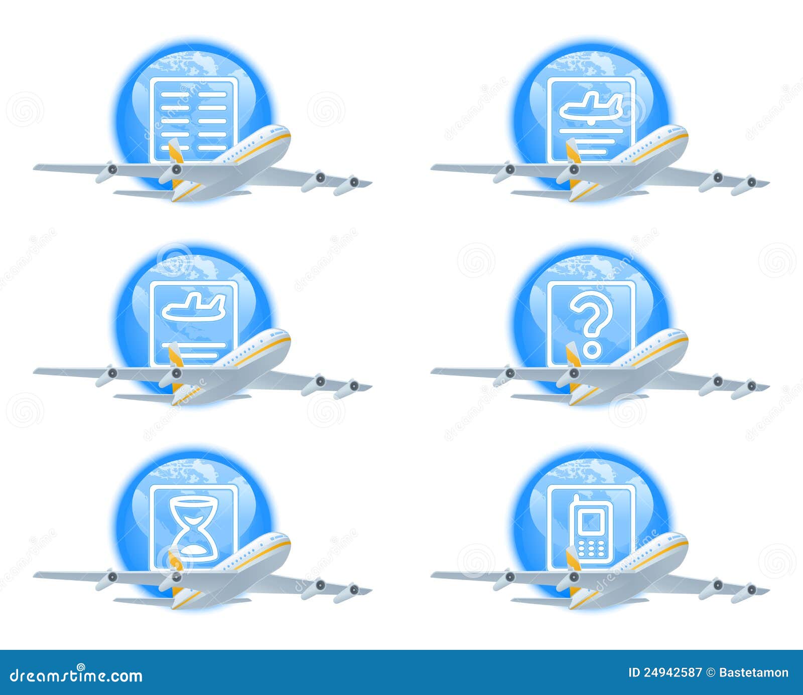 Flight status icon set stock vector. Illustration of estimated - 24942587