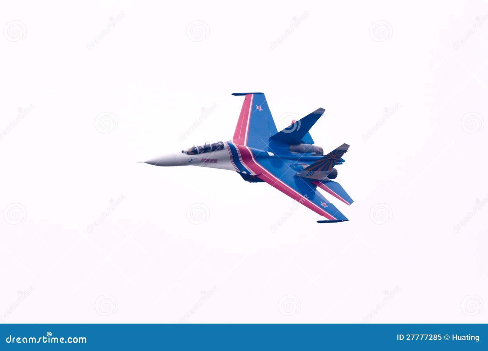 Flight Su-27 Flying Isolated on White Editorial Image - Image of ...