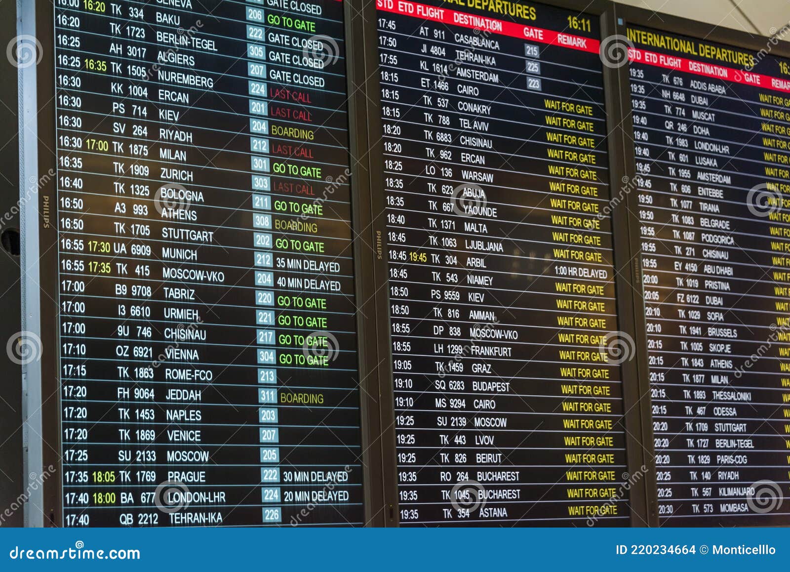 Flight Table at the Istanbul Airport Editorial Stock Image - Image of ...