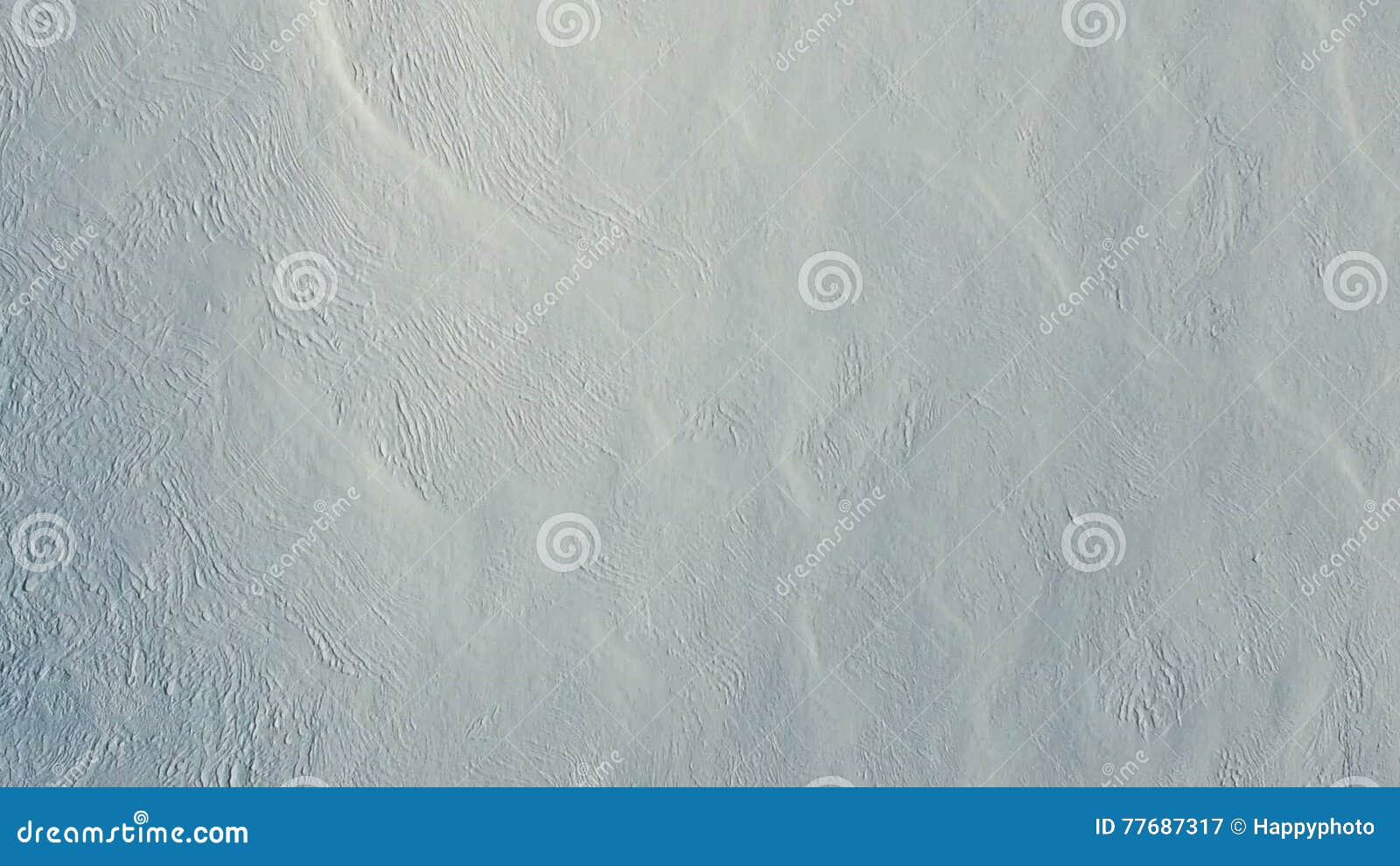 Flight and Takeoff Above Snow Fields in Winter, Aerial Top View with ...