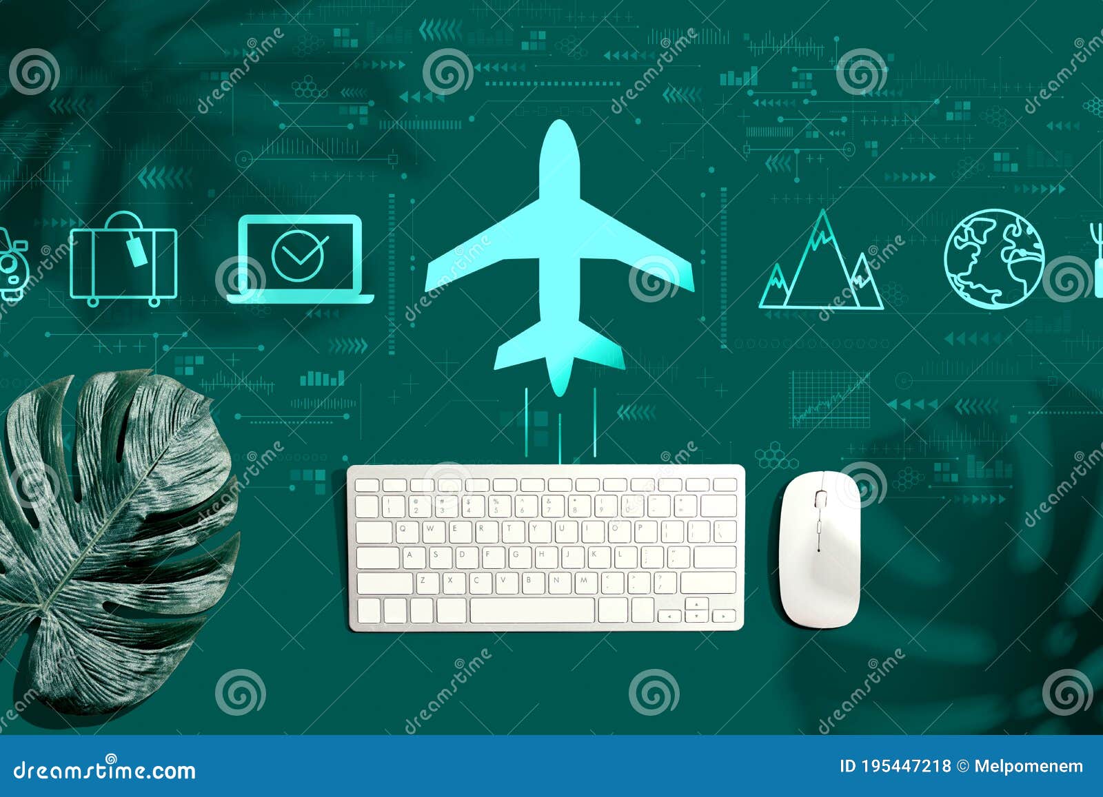 Flight Ticket Booking Concept with a Computer Keyboard Stock Photo ...