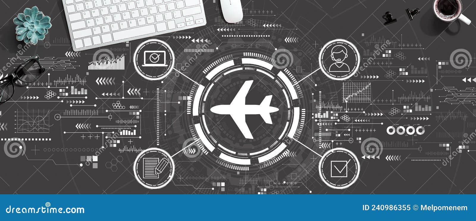 Flight Ticket Booking Concept with a Computer Keyboard Stock Image ...