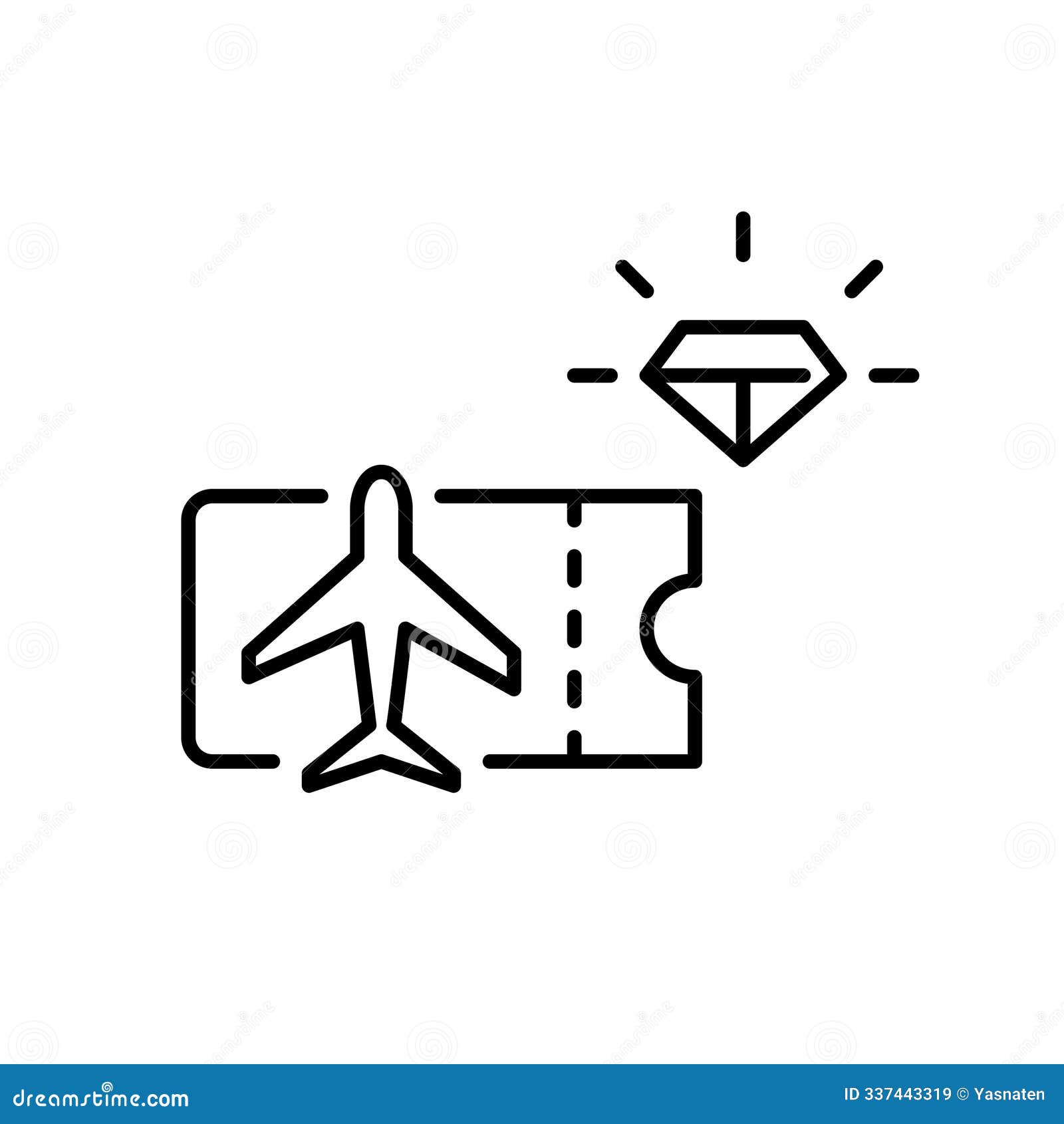 Flight Ticket and Diamond. VIP Premium Class Experience. Pixel Perfect ...