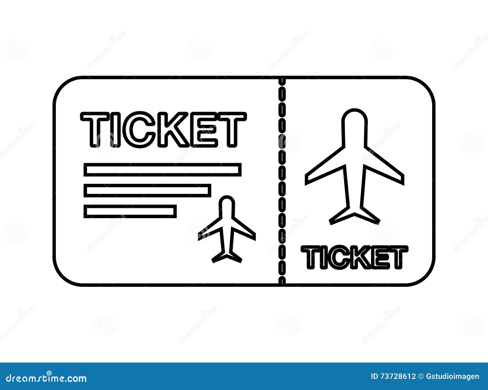 Flight Ticket Isolated Icon Design Stock Illustration - Illustration of ...