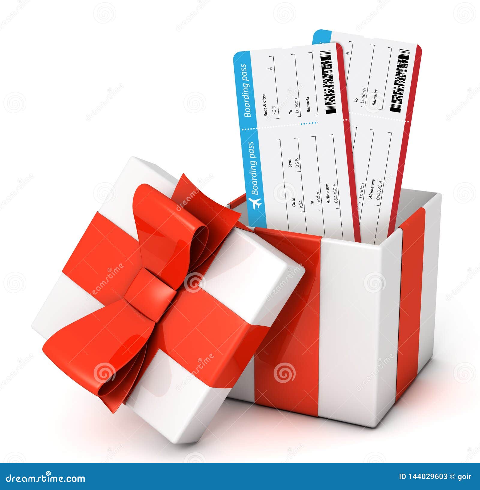 Flight tickets gift stock illustration. Illustration of plane - 144029603