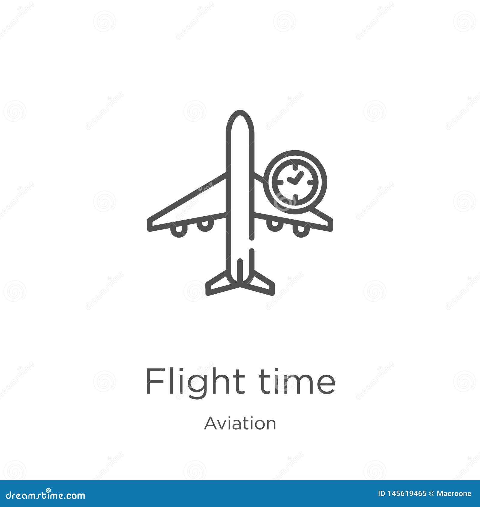 Flight Time Icon Vector from Aviation Collection. Thin Line Flight Time ...